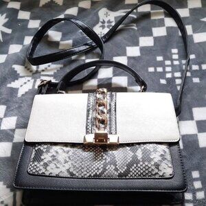 Aldo | Bags | Aldo Black And White Snakeskin Faux Leather Crossbody ...